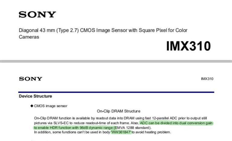 Sony a9’s IMX310 Sensor Has 16 Bit, Global Reset Shutter, On-chip Dual ...