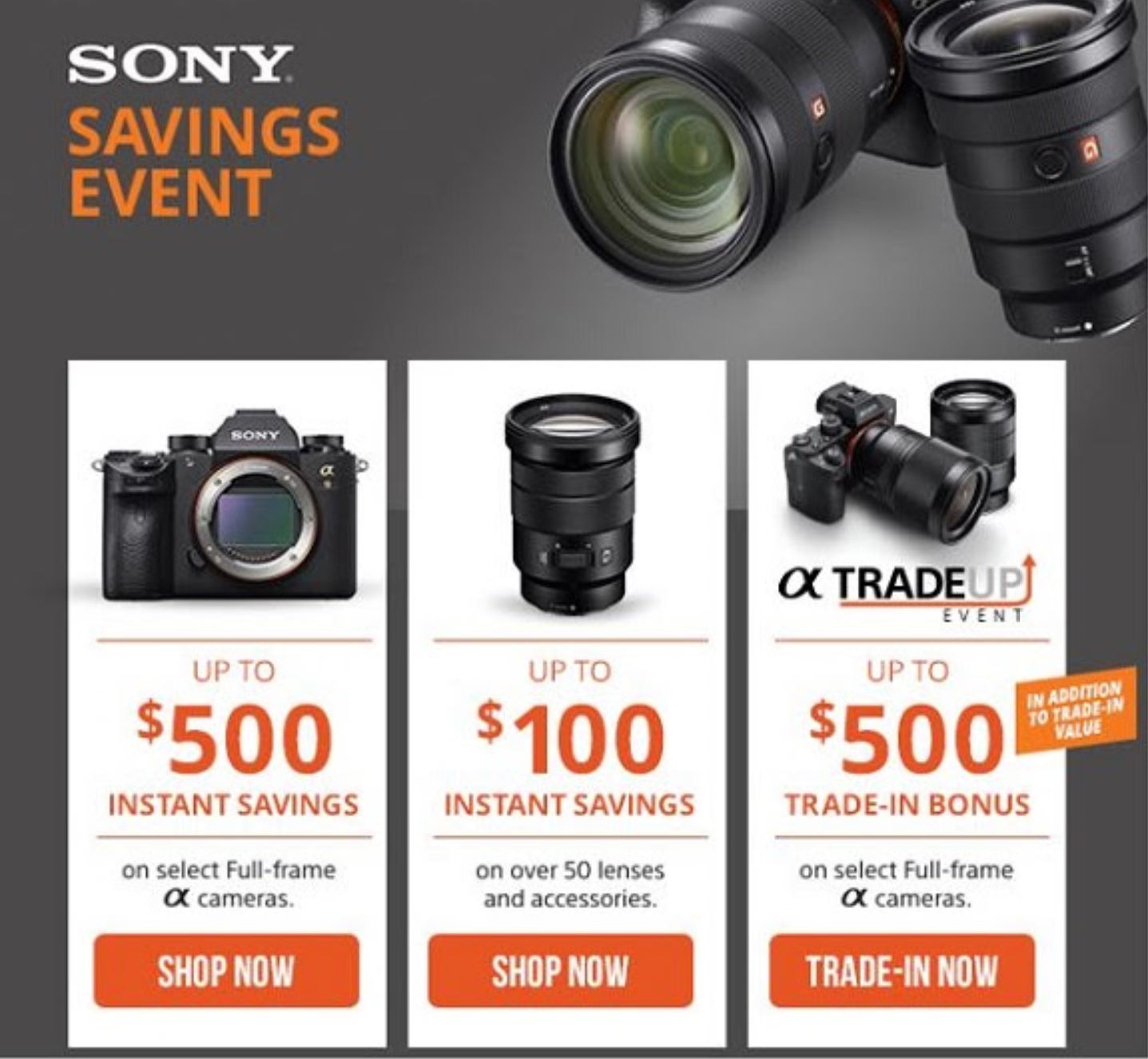Up to $500 Off Sony Instant Rebates & Up to $500 Trade-in Bonus Now ...